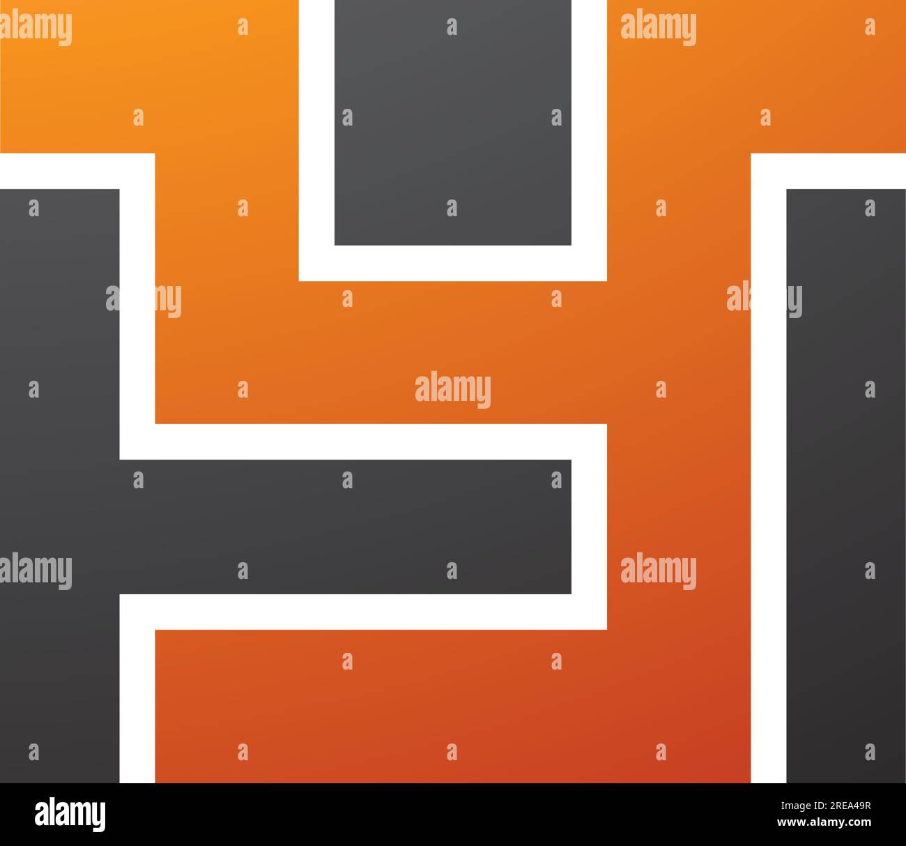 Orange and Black Rectangle Shaped Letter Y Icon on a White Background ...