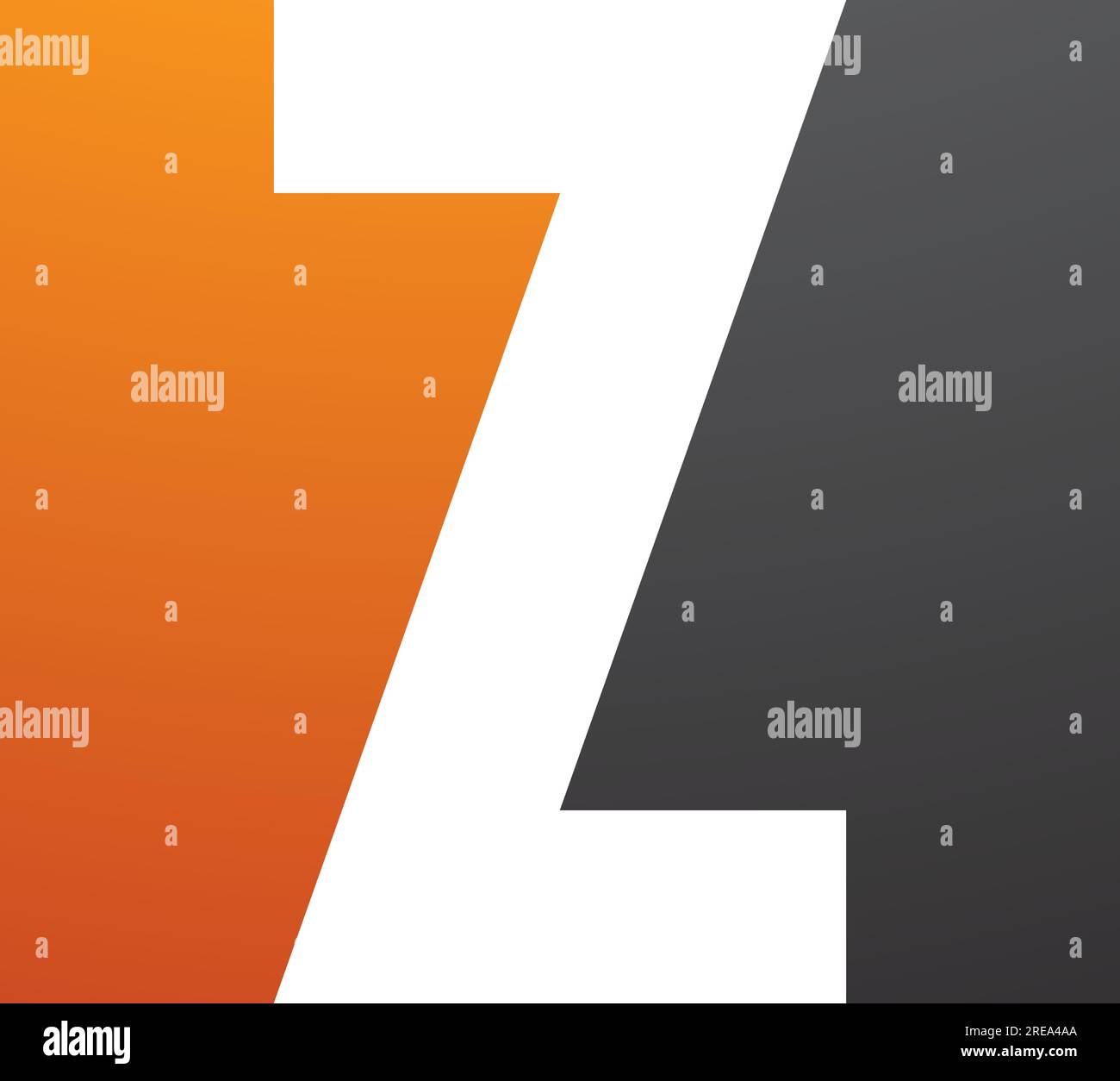 Orange and Black Rectangle Shaped Letter Z Icon on a White Background ...