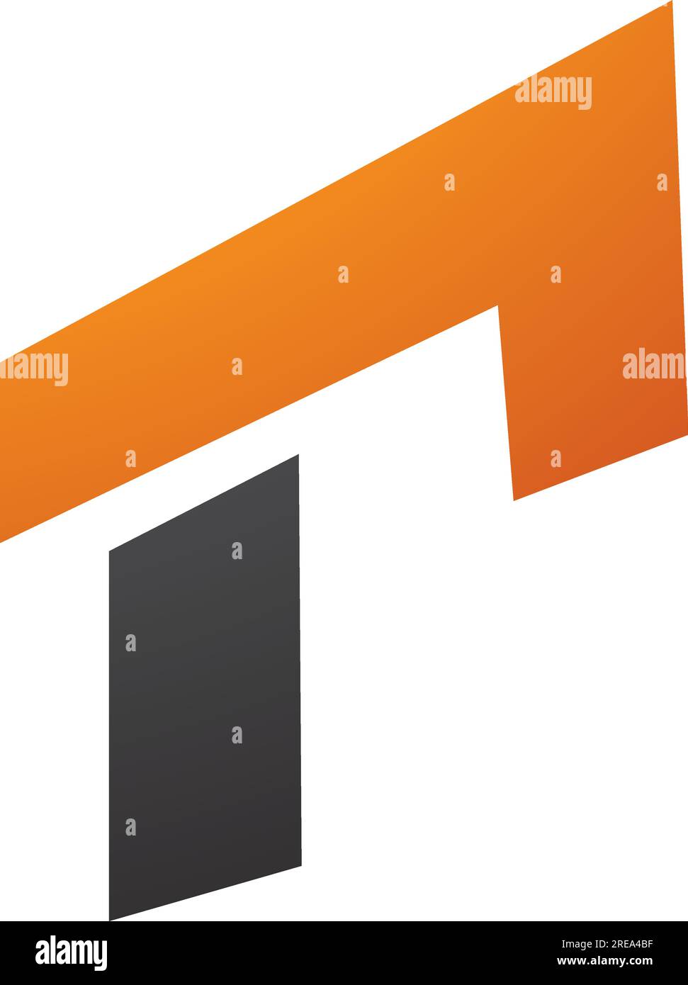 Orange and Black Rectangular Letter R Icon on a White Background Stock ...