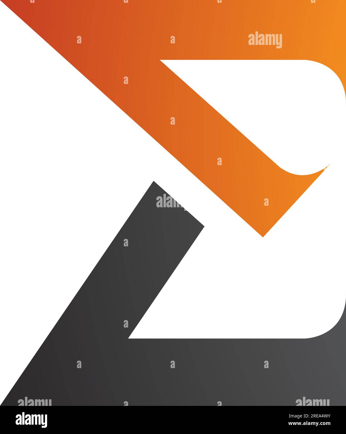 Orange and Black Sharp Elegant Letter E Icon on a White Background ...