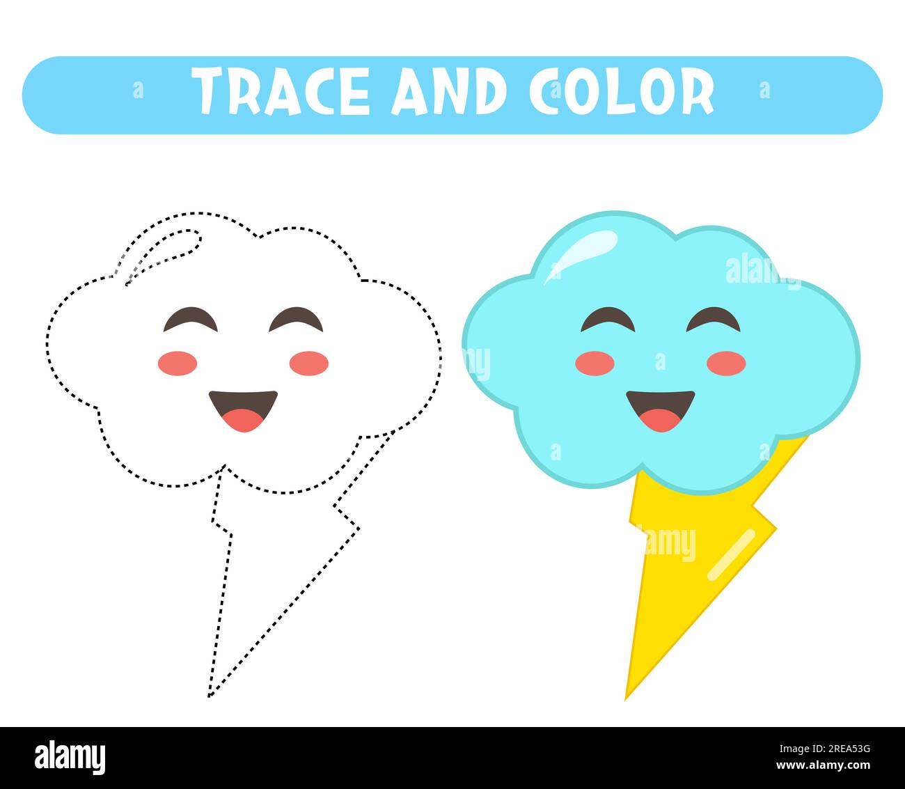 Cartoon lightning bolt cloud hi-res stock photography and images - Alamy