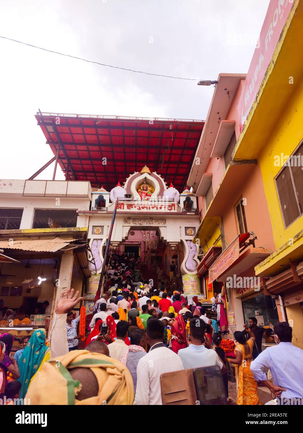 Rush at Hanuman Gadhi temple in Ayodhya city in Uttar Pradesh, India ...