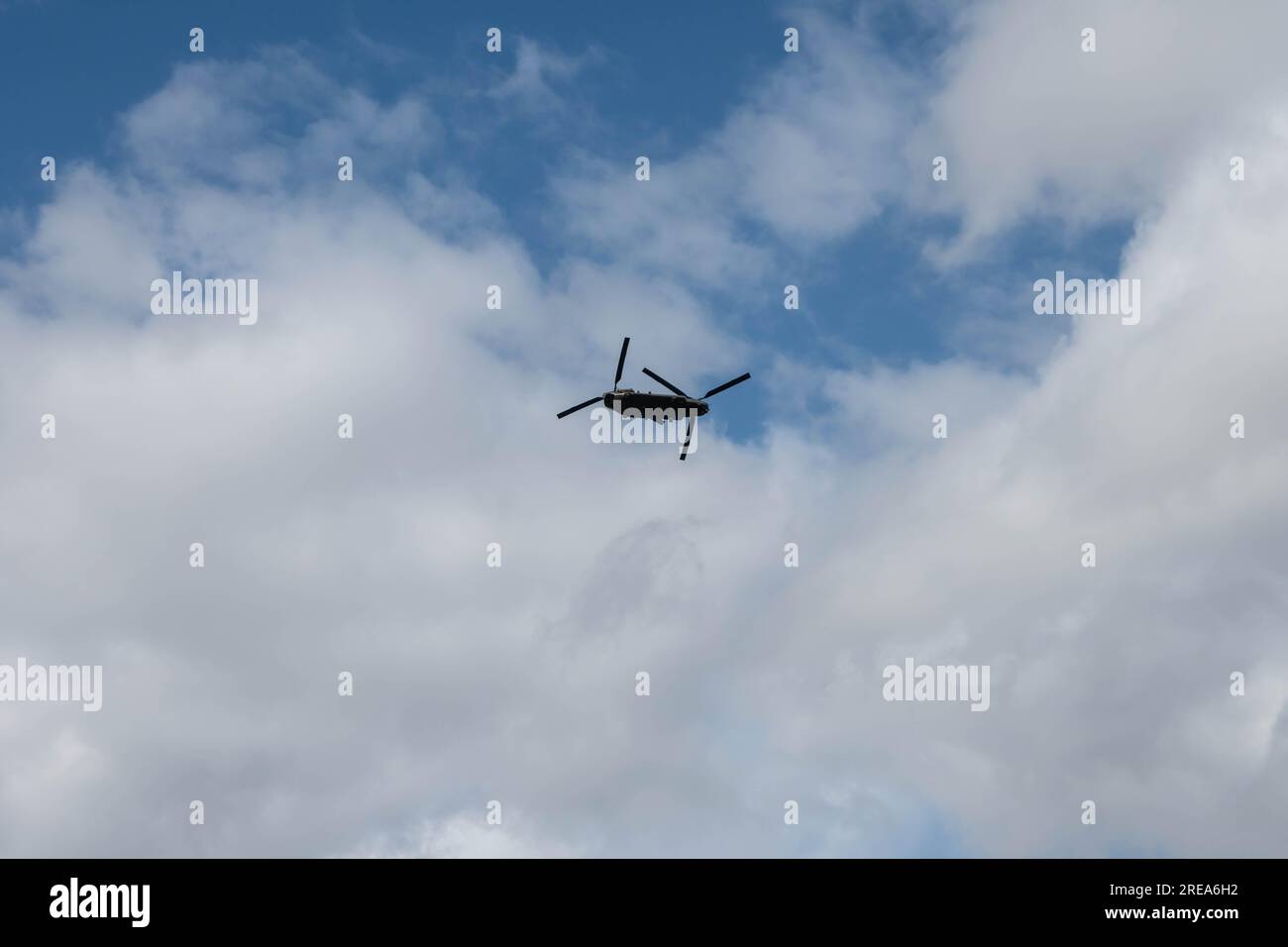 Silhouette of a Boeing V-22 Osprey aircraft on a blue sky Stock Photo ...