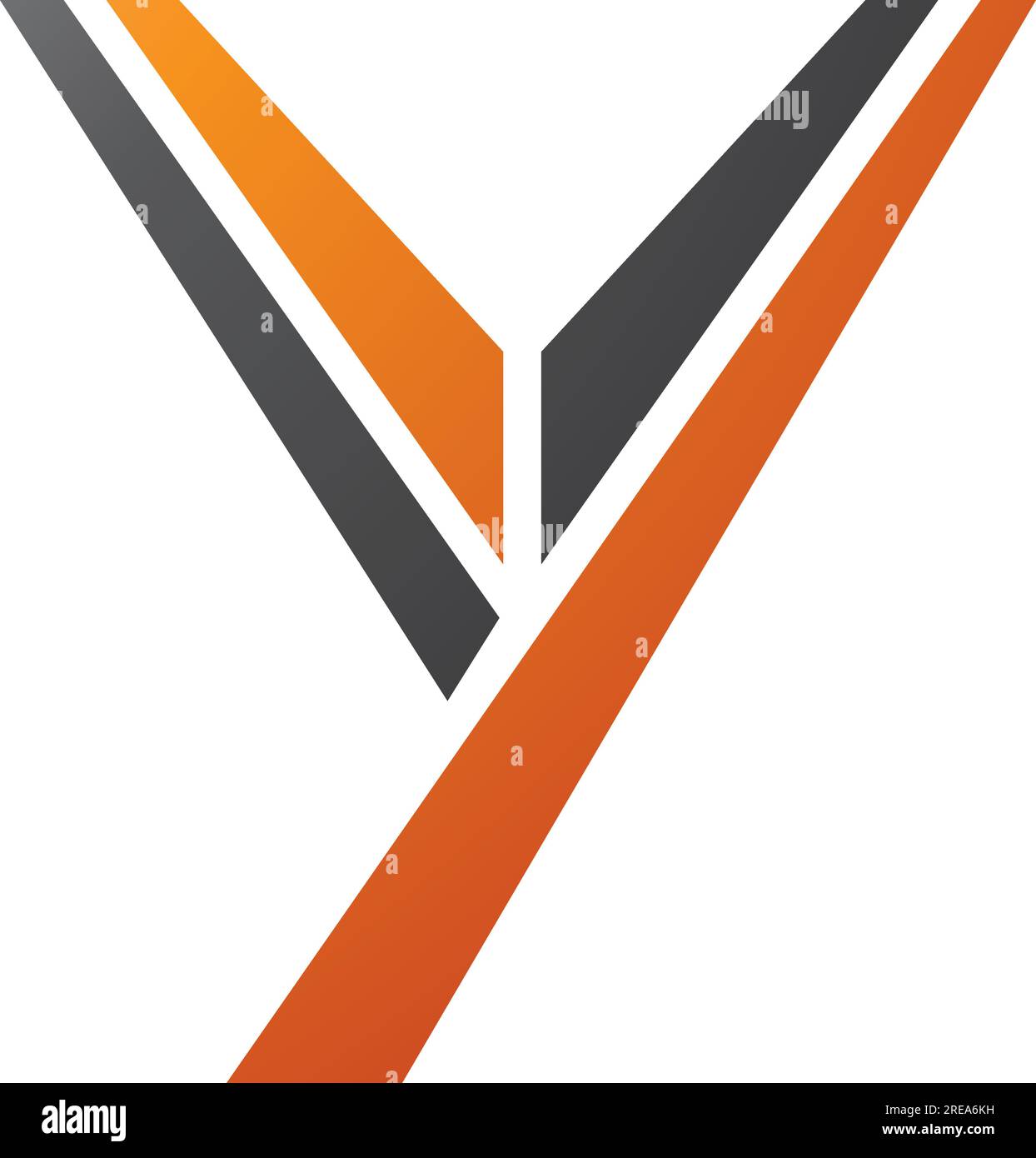 Orange and Black Uppercase Letter Y Icon on a White Background Stock ...