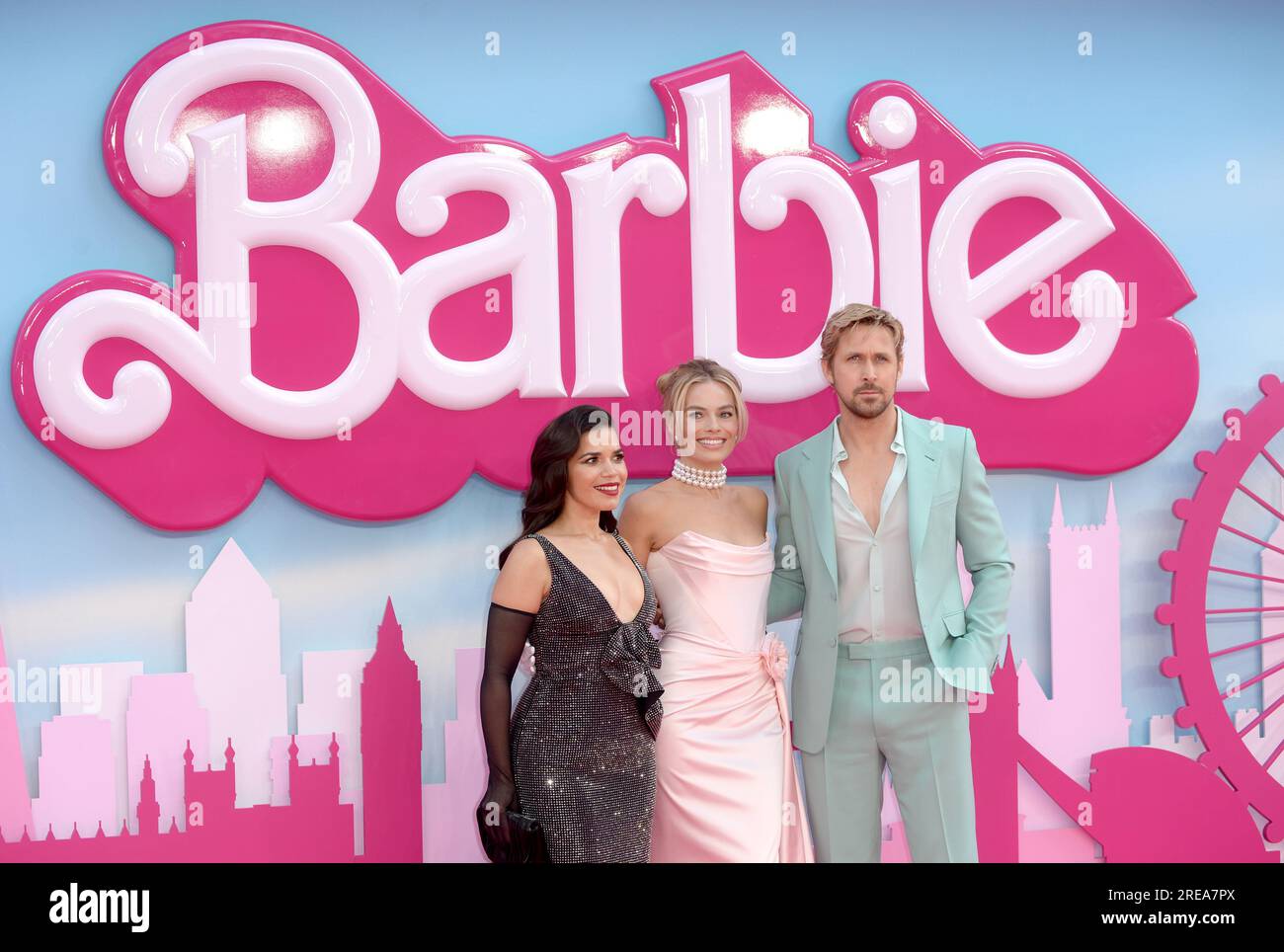 Photo Must Be Credited ©Alpha Press 078237 12/07/2023 America Ferrera Margot Robbie and Ryan ...