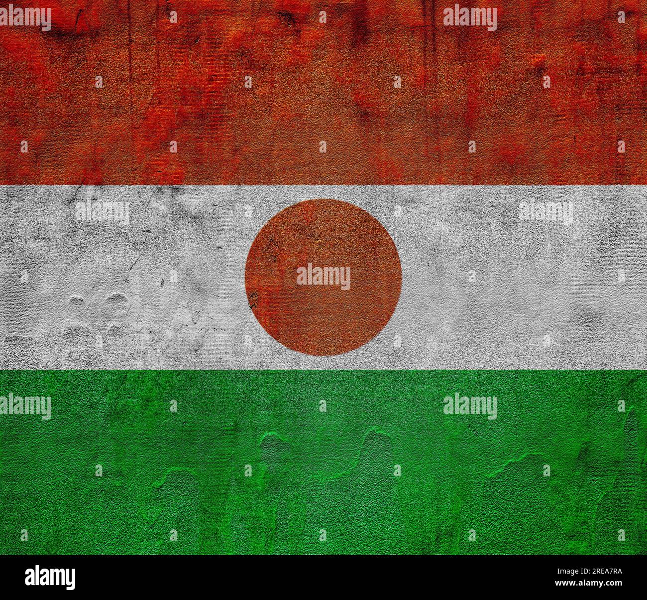 Flag of Republic of Niger on a textured background. Concept collage ...