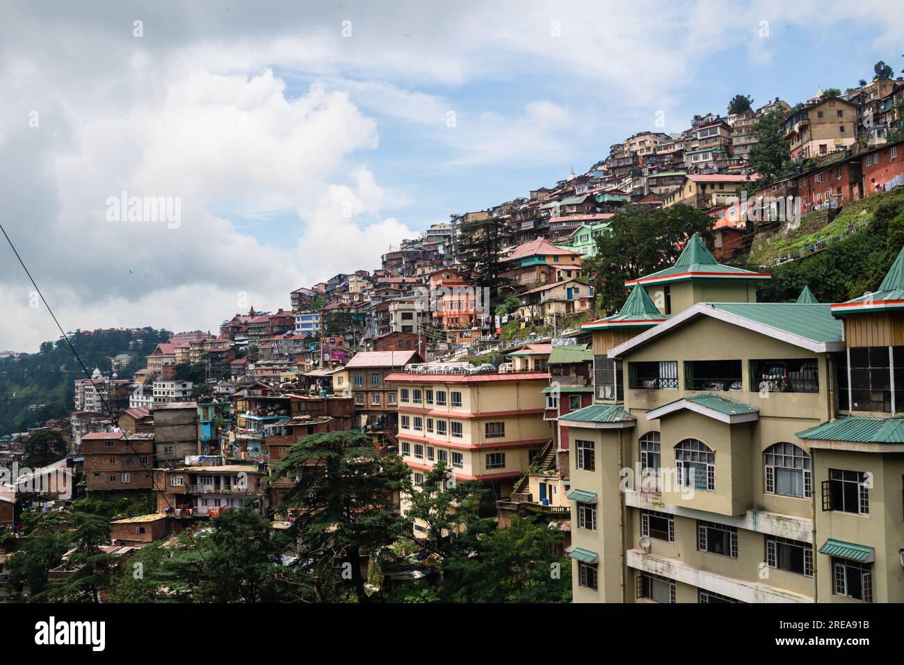 Landscape of Shimla city in Himachal Pradesh in India. Natural beauty ...