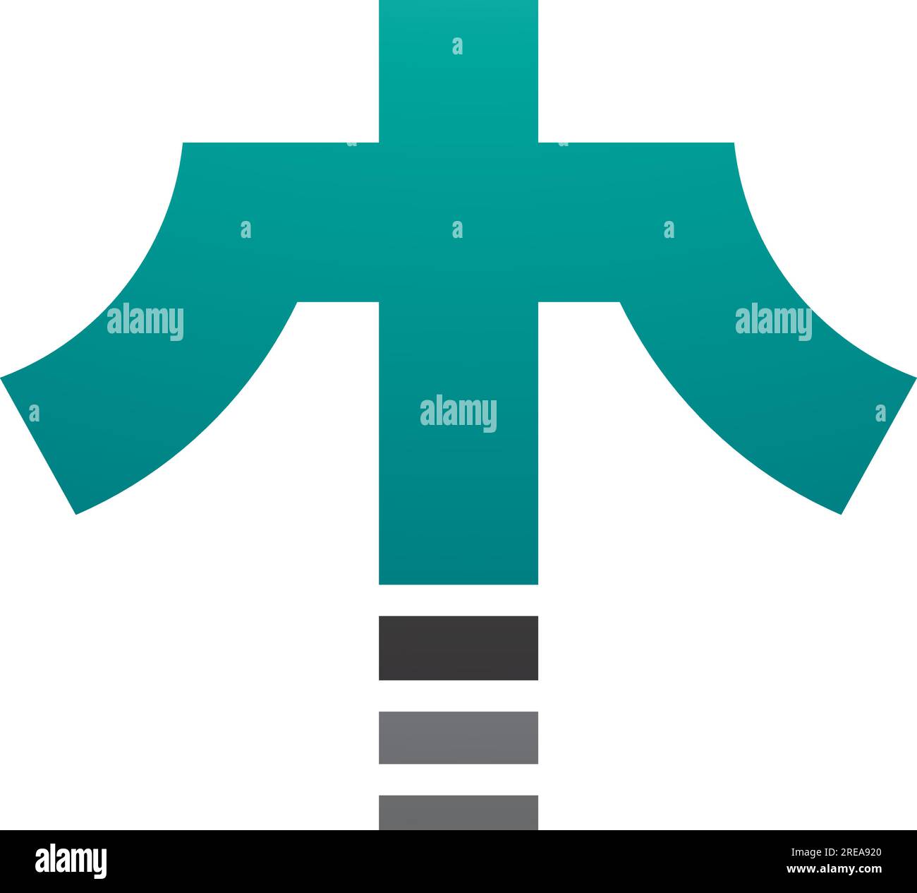 Persian Green and Black Cross Shaped Letter T Icon on a White ...