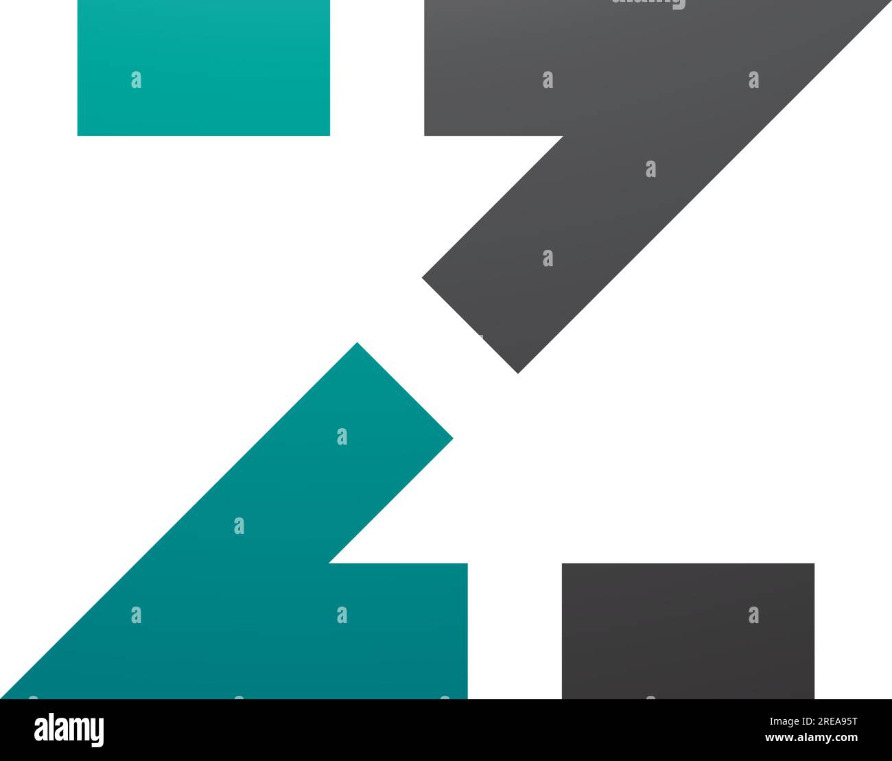 Persian Green and Black Dotted Line Shaped Letter Z Icon on a White ...