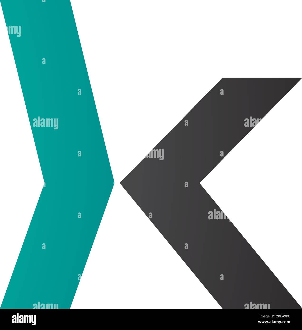 Persian Green and Black Lowercase Arrow Shaped Letter K Icon on a White ...