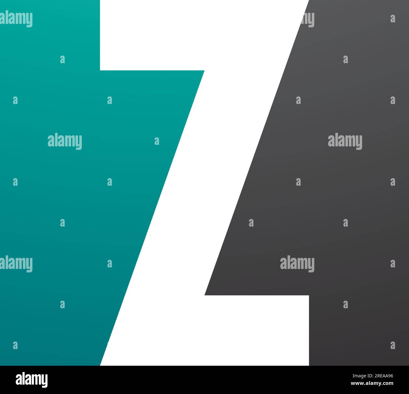 Persian Green and Black Rectangle Shaped Letter Z Icon on a White ...