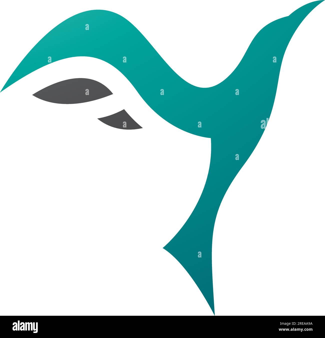 Persian Green and Black Rising Bird Shaped Letter Y Icon on a White ...