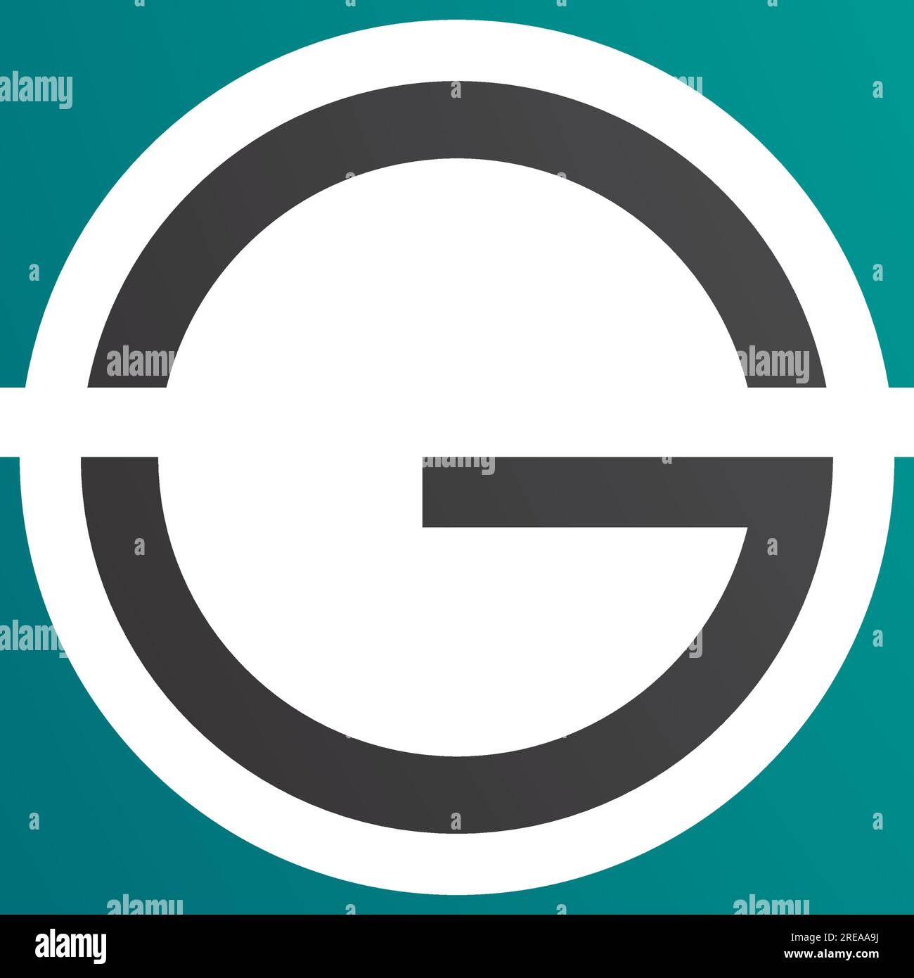 Persian Green and Black Round and Square Letter G Icon on a White ...