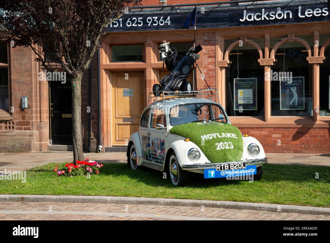 A modified and decorated VW Beetle car in support of the Open Golf ...
