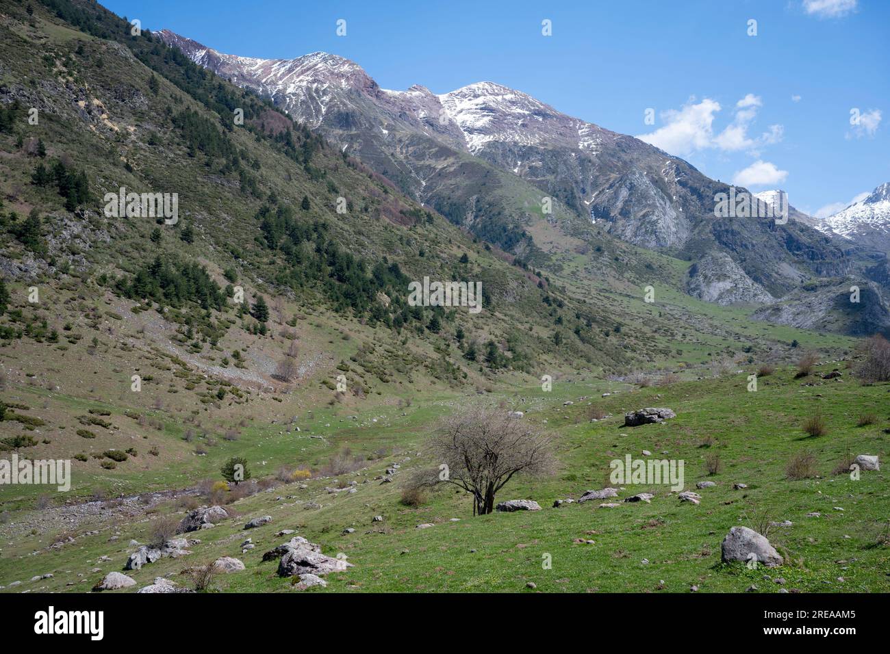 Hecho Valley in the Spanish Pyrenees, Huesca, Aragon, Spain Stock Photo ...