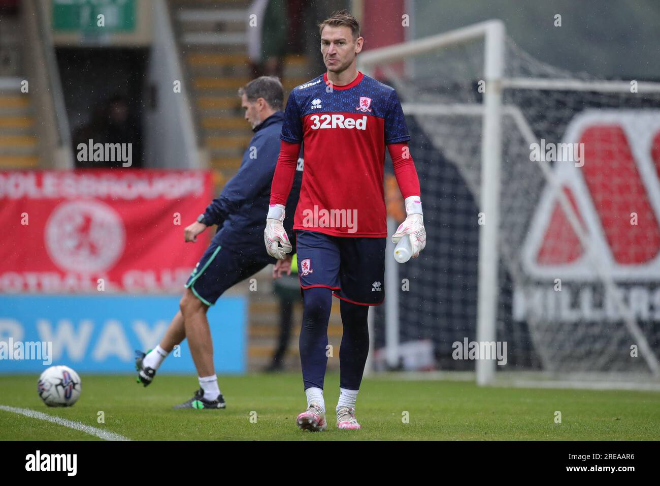Jamie Jones of Middlesbrough during the pre match warm up ahead of the ...