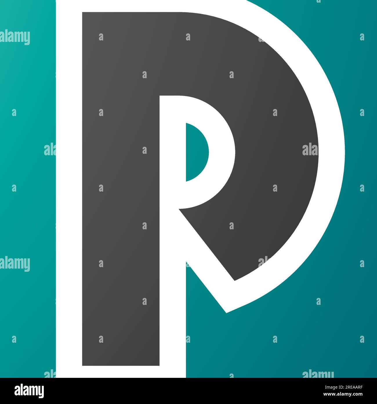 Persian Green and Black Square Letter P Icon on a White Background ...