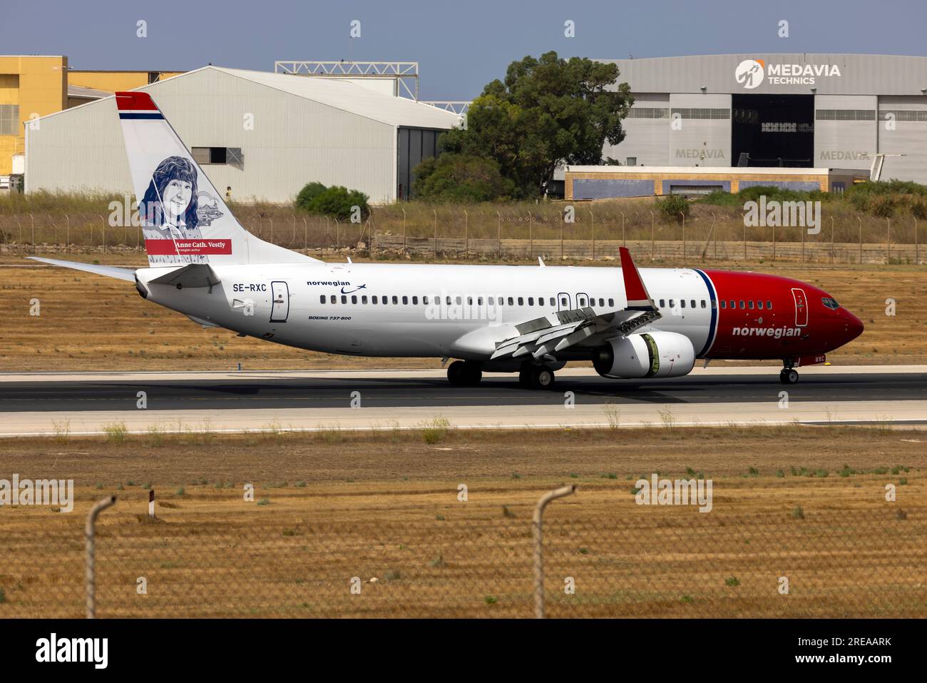Norwegian Air Sweden Boeing 737-86N(WL) (REG: SE-RXC) with the portrait ...
