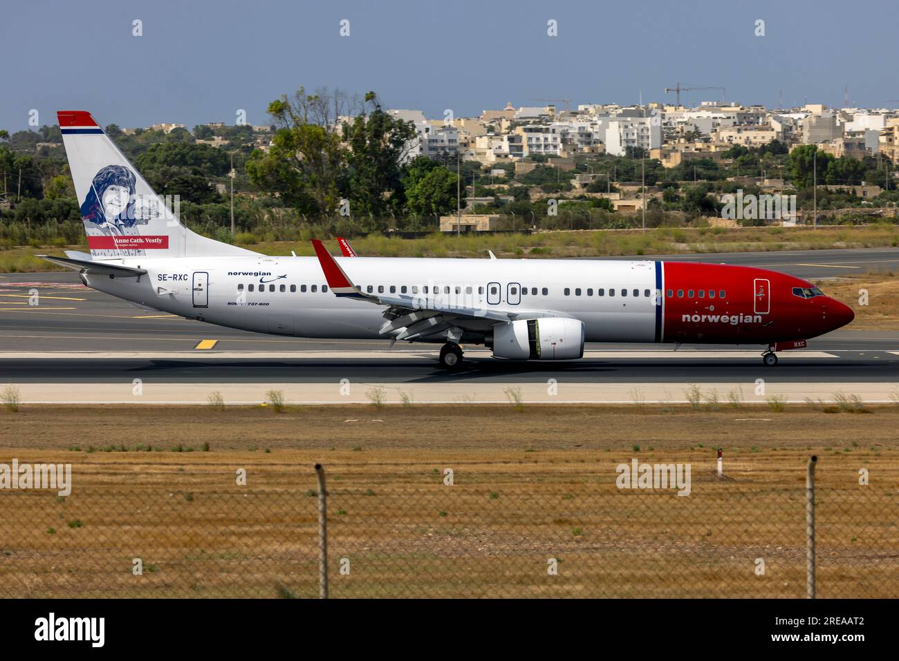 Norwegian Air Sweden Boeing 737-86N(WL) (REG: SE-RXC) with the portrait ...