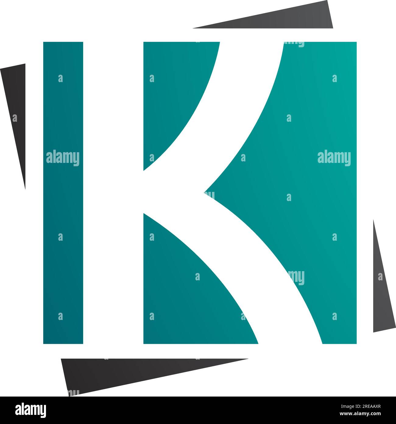 Persian Green and Black Square Letter K Icon on a White Background ...