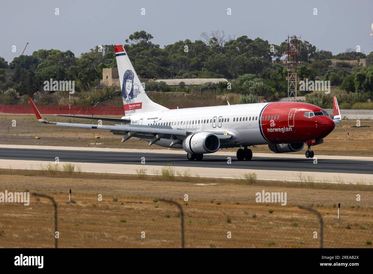 Norwegian Air Sweden Boeing 737-86N(WL) (REG: SE-RXC) with the portrait ...