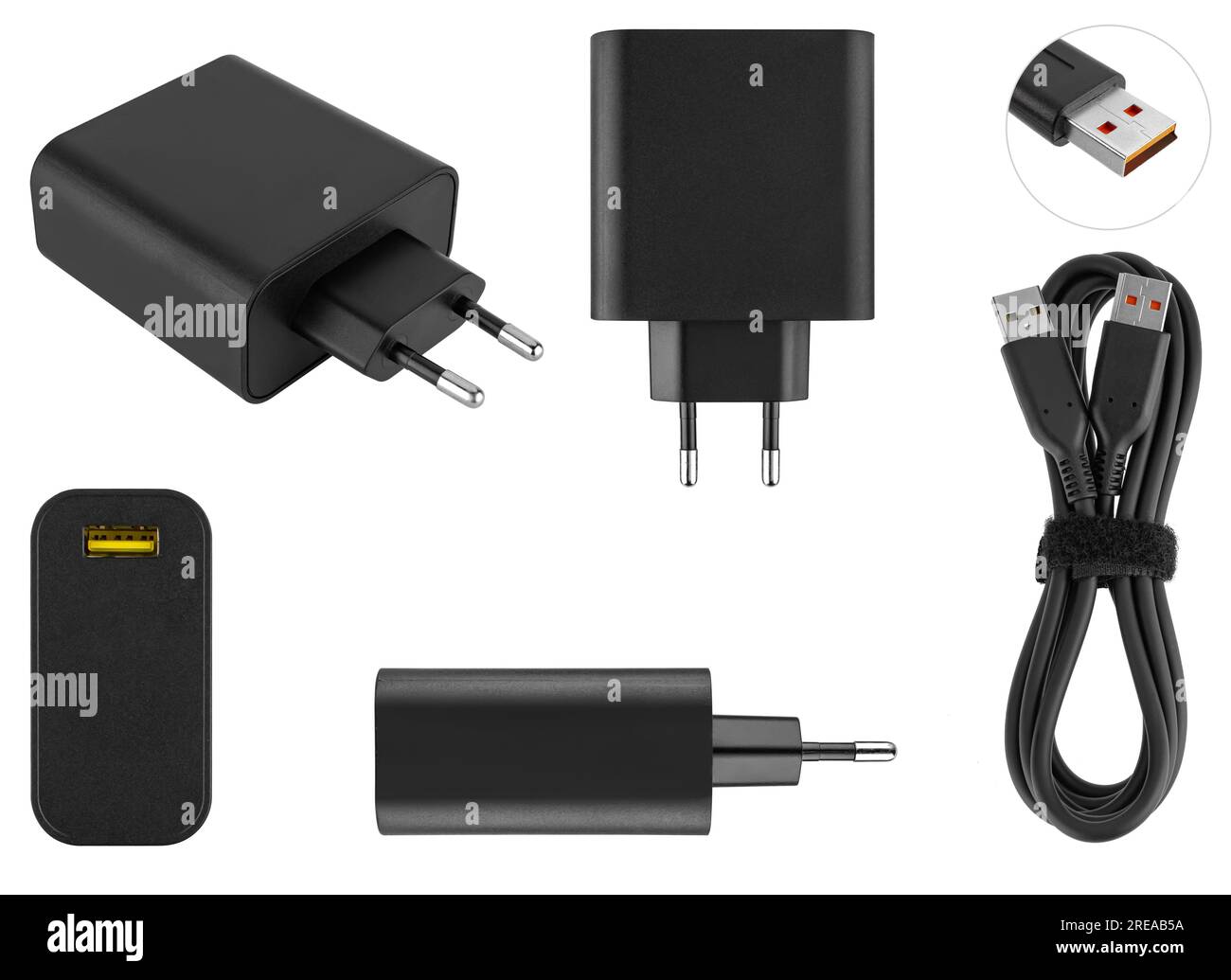 laptop power adapter on white background in insulation Stock Photo - Alamy