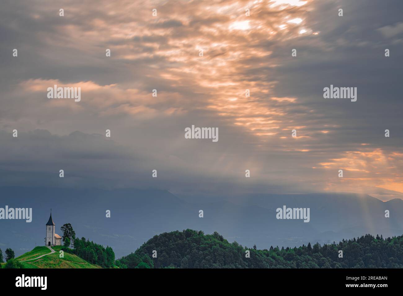 The church of St. Primus and Felicianus at a sunrise Stock Photo - Alamy