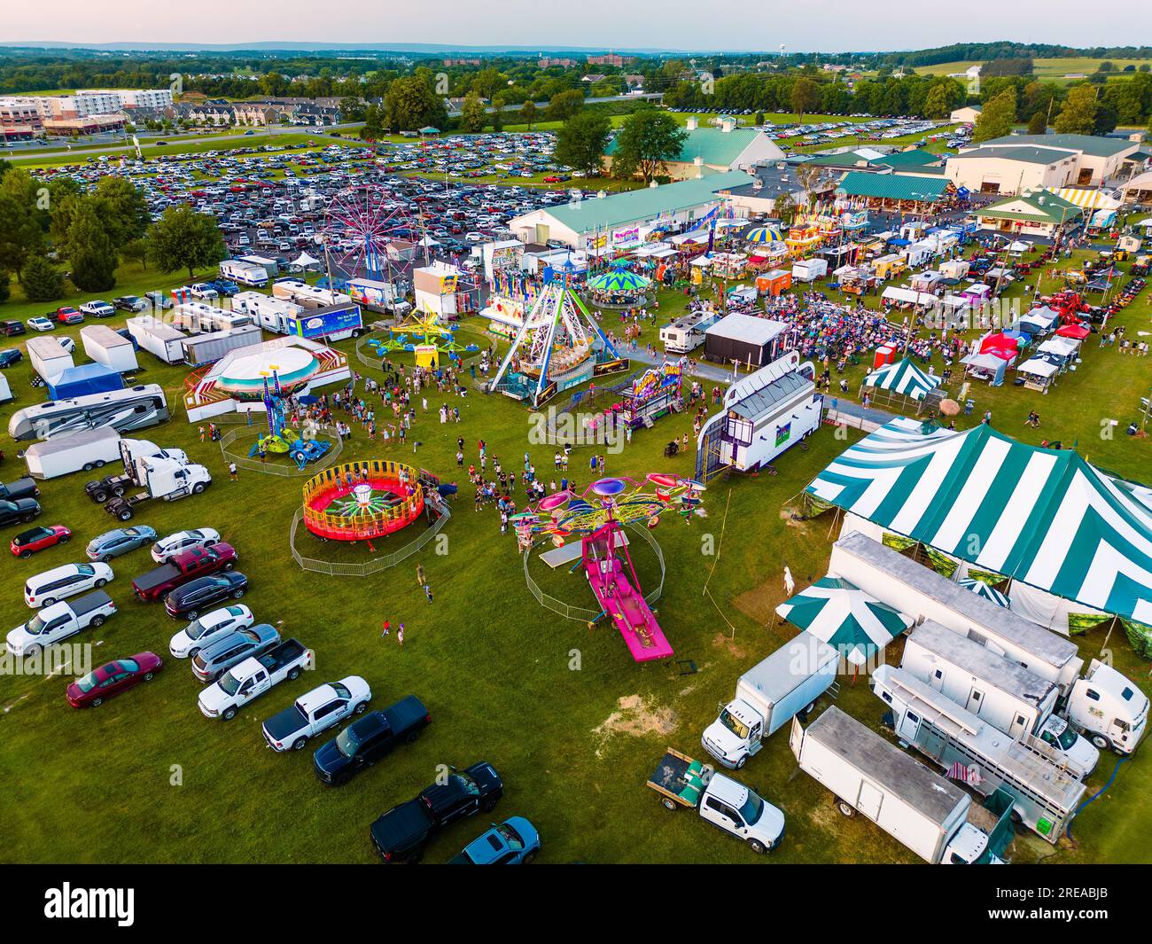 Aerial view of amusement rides hi-res stock photography and images - Alamy