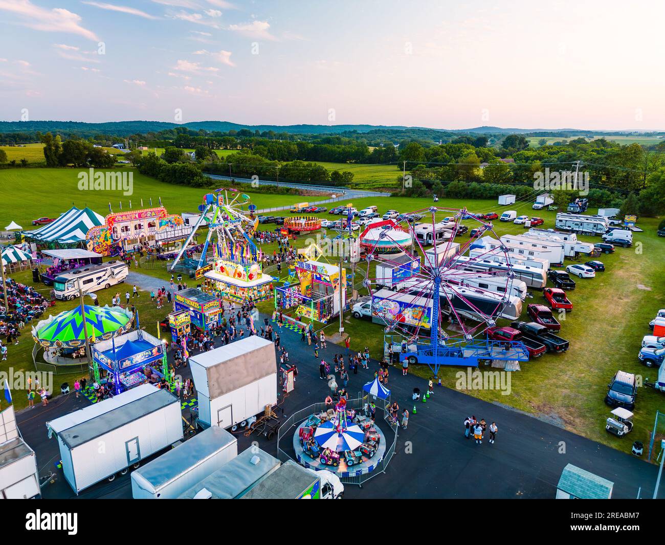 Aerial view of amusement rides hi-res stock photography and images - Alamy