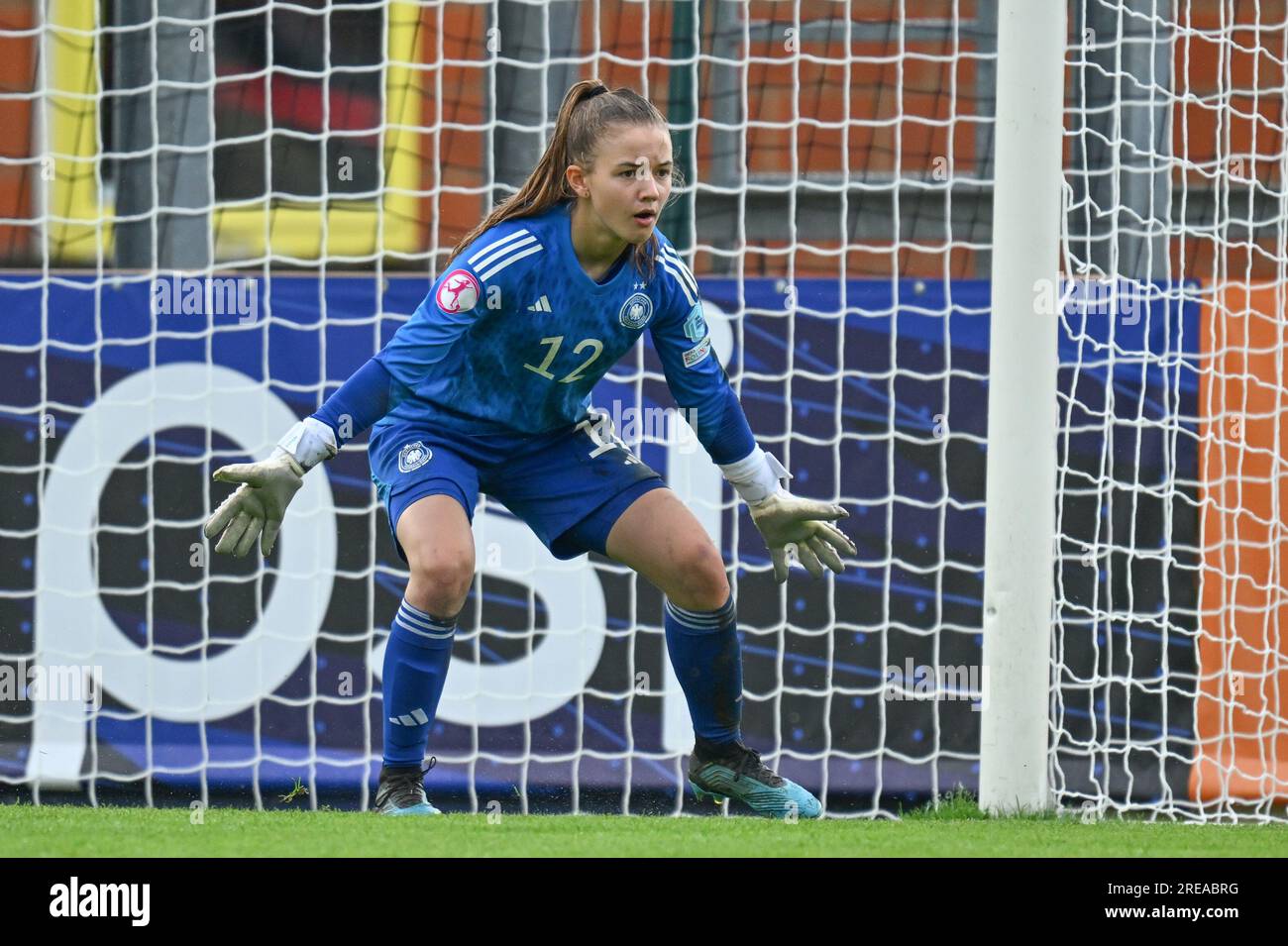 goalkeeper Anne Moll (12) of Germany pictured during a female soccer ...