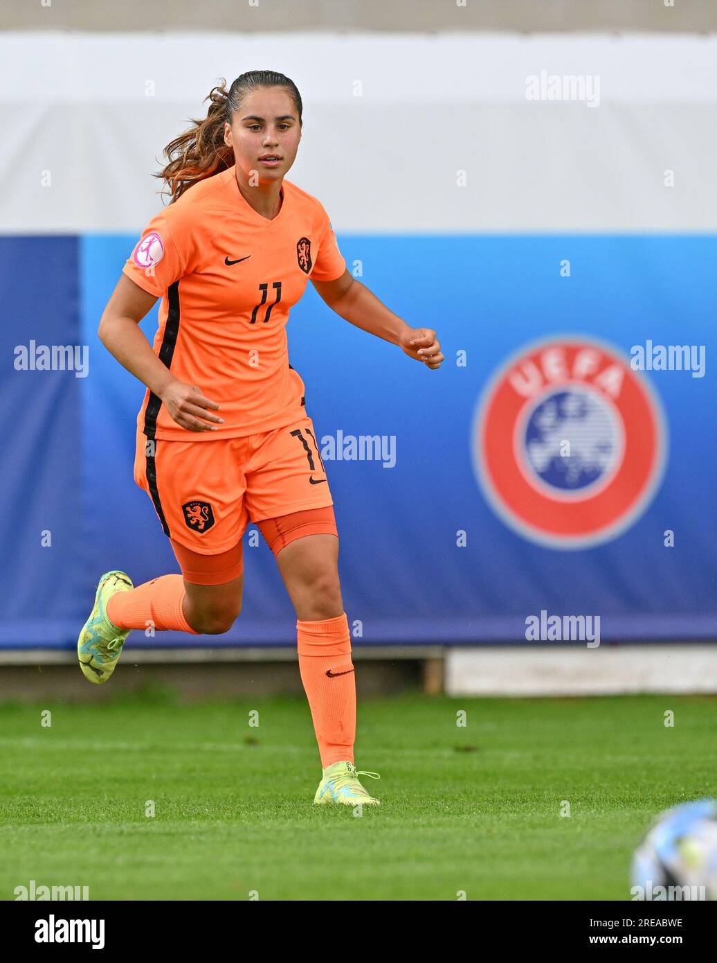 Ziva Henry (11) of The Netherlands pictured during a female soccer game ...