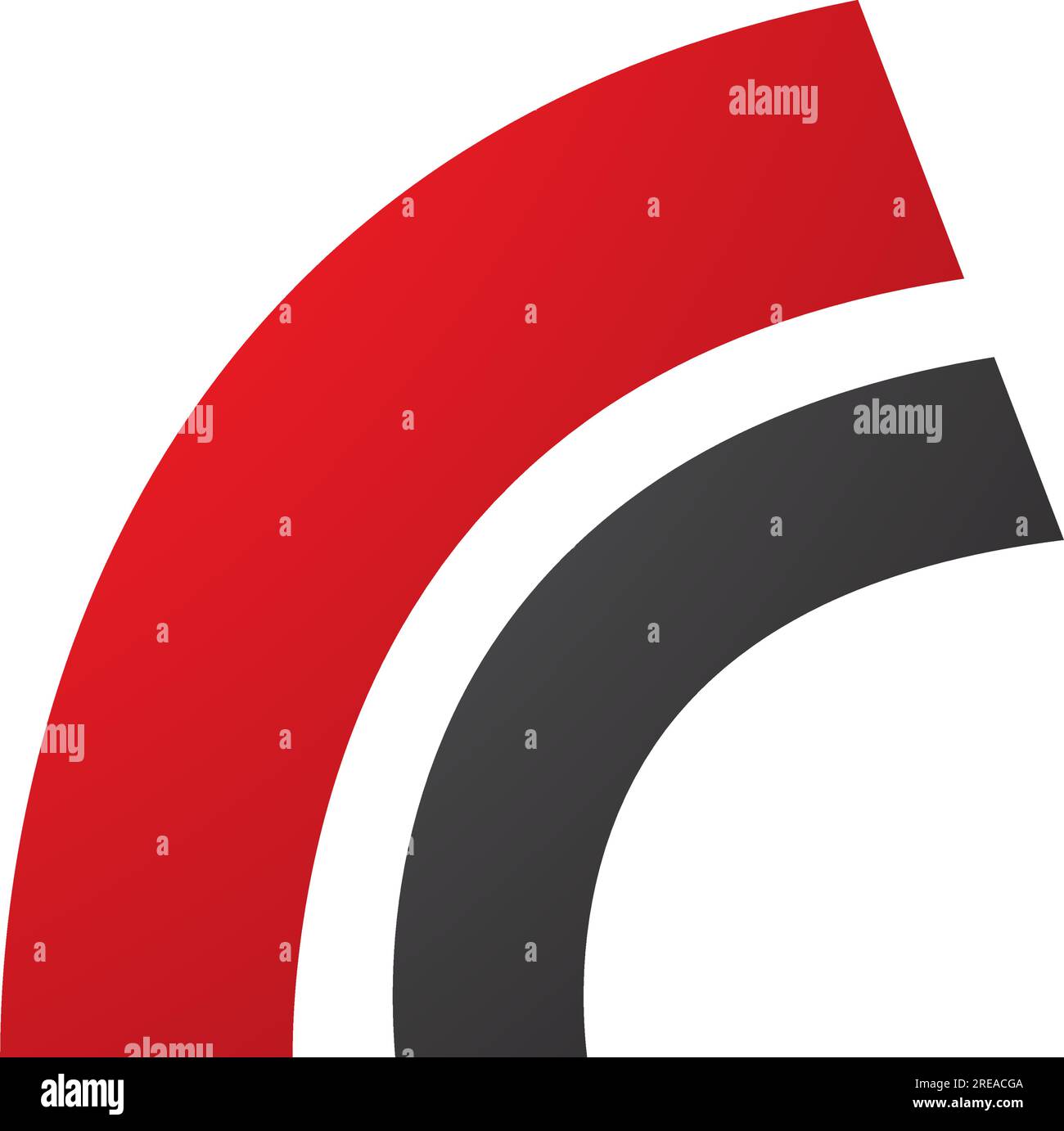 Red and Black Arc Shaped Letter R Icon on a White Background Stock ...