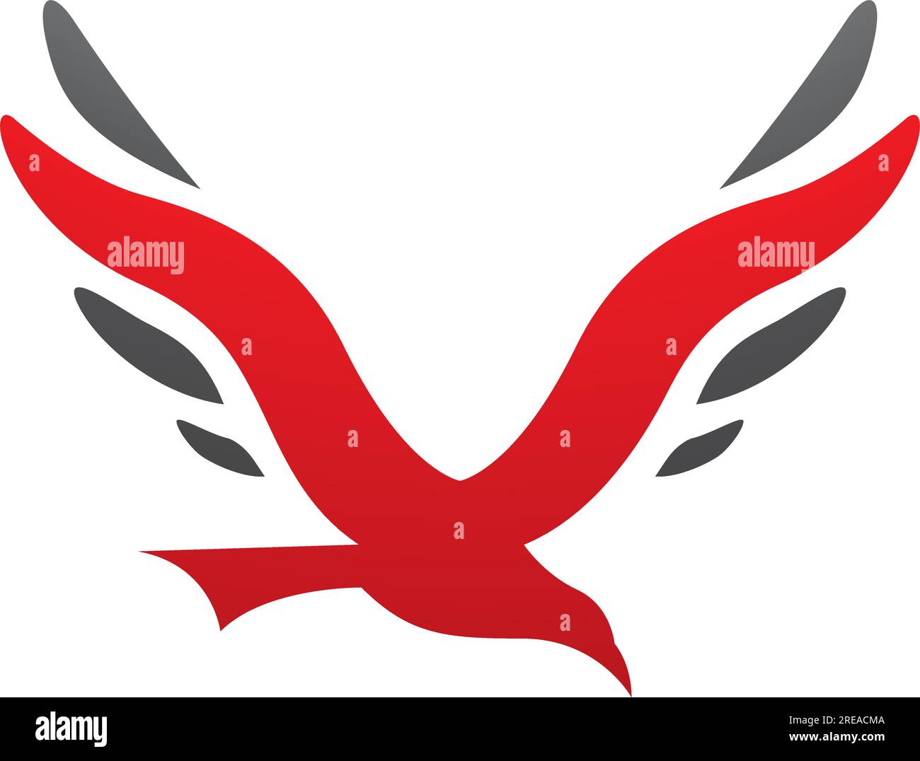 Red and Black Bird Shaped Letter V Icon on a White Background Stock ...