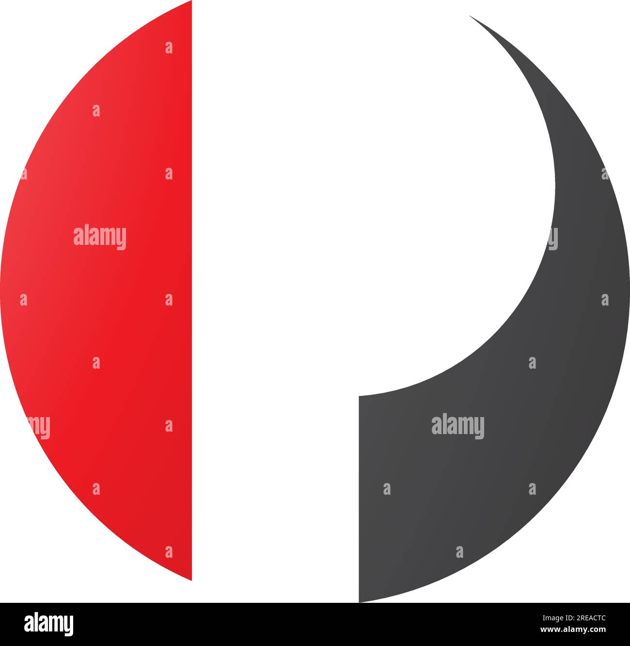 Red and Black Circle Shaped Letter P Icon on a White Background Stock ...