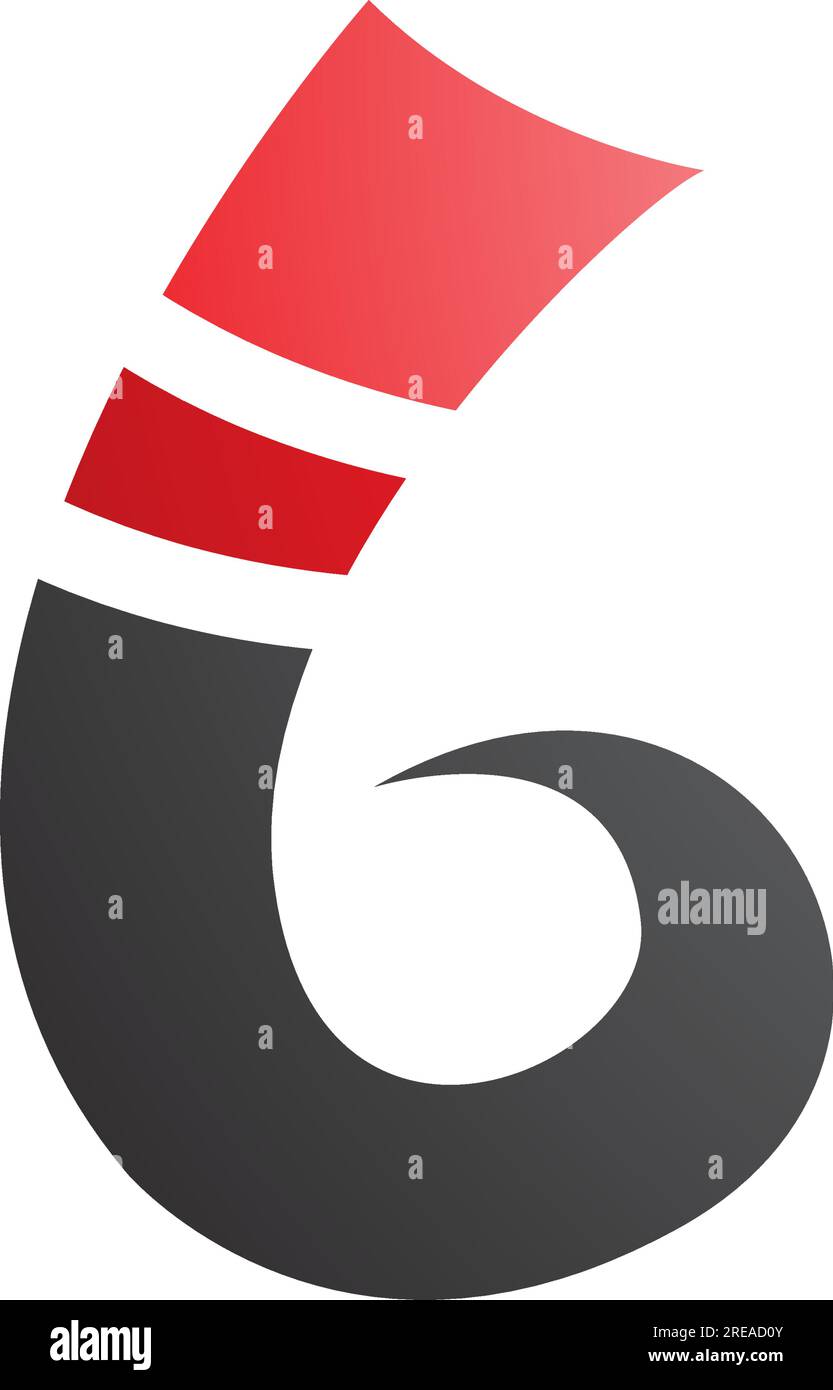 Red and Black Curly Spike Shape Letter B Icon on a White Background ...