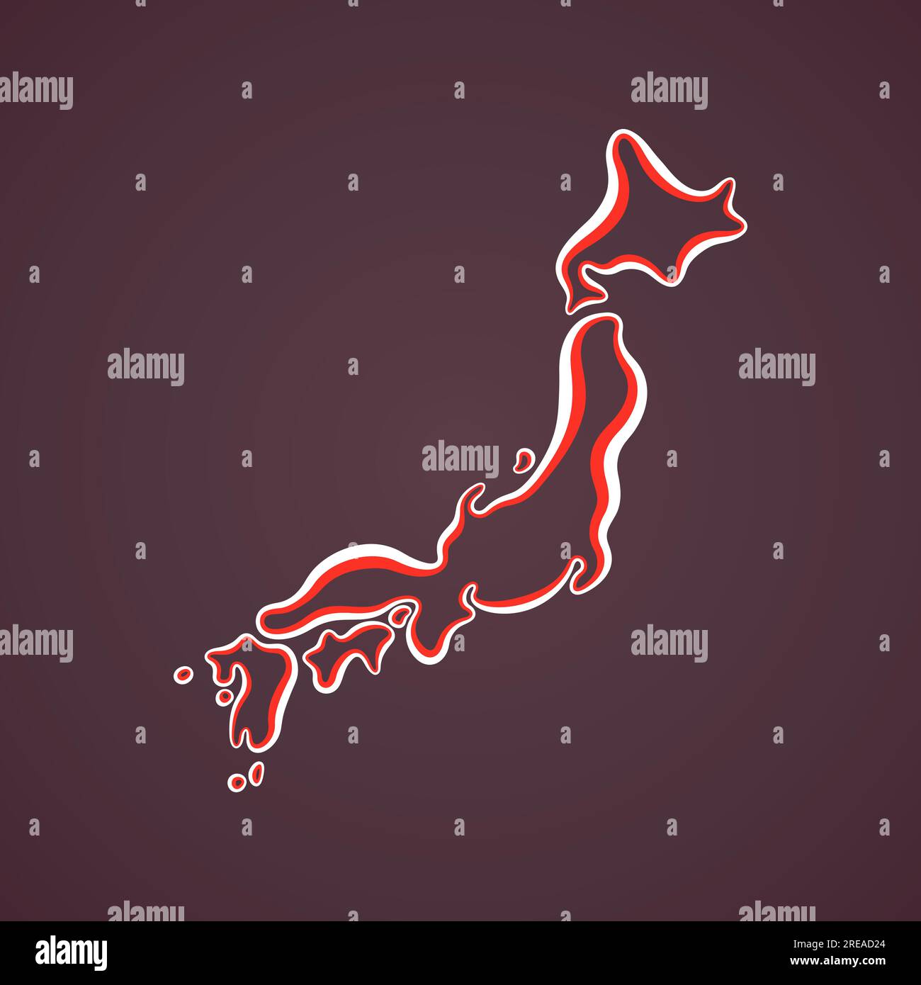 Japan map outline hi-res stock photography and images - Alamy