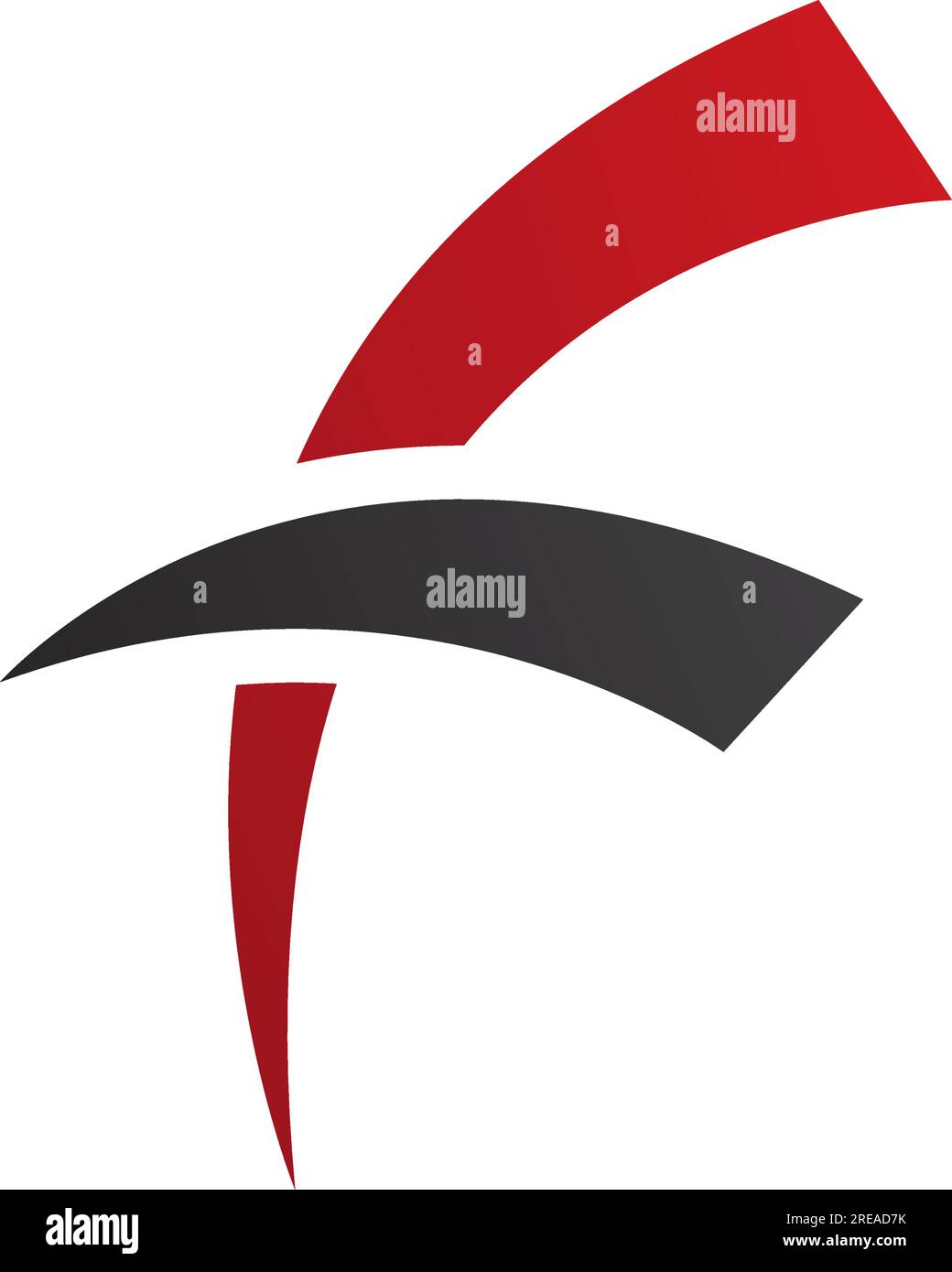 Red and Black Letter F Icon with Round Spiky Lines on a White ...