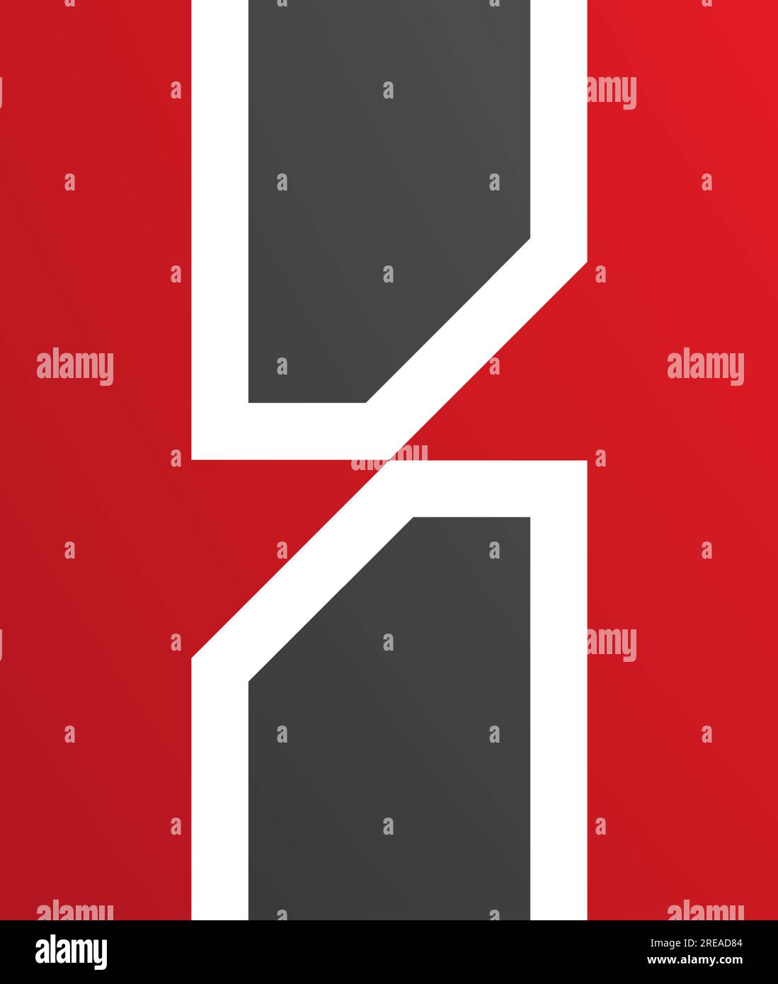 Red and Black Letter H Icon with Vertical Rectangles on a White ...