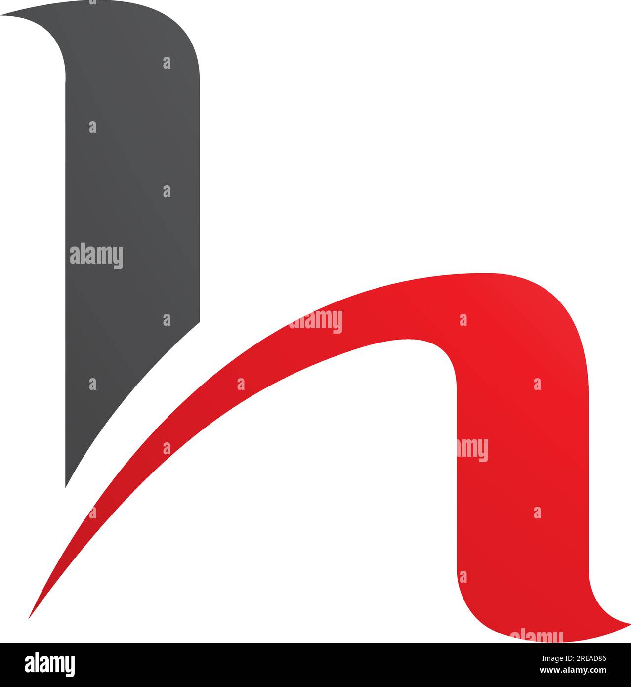 Red and Black Letter H Icon with Round Spiky Lines on a White ...