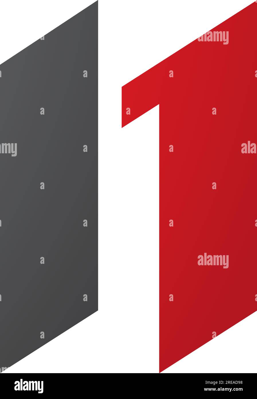 Red and Black Letter N Icon with Parallelograms on a White Background ...