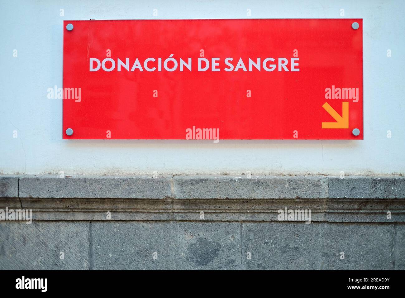 Blood donation, sign in Spanish (donacion de sangre, Enlish: donation ...