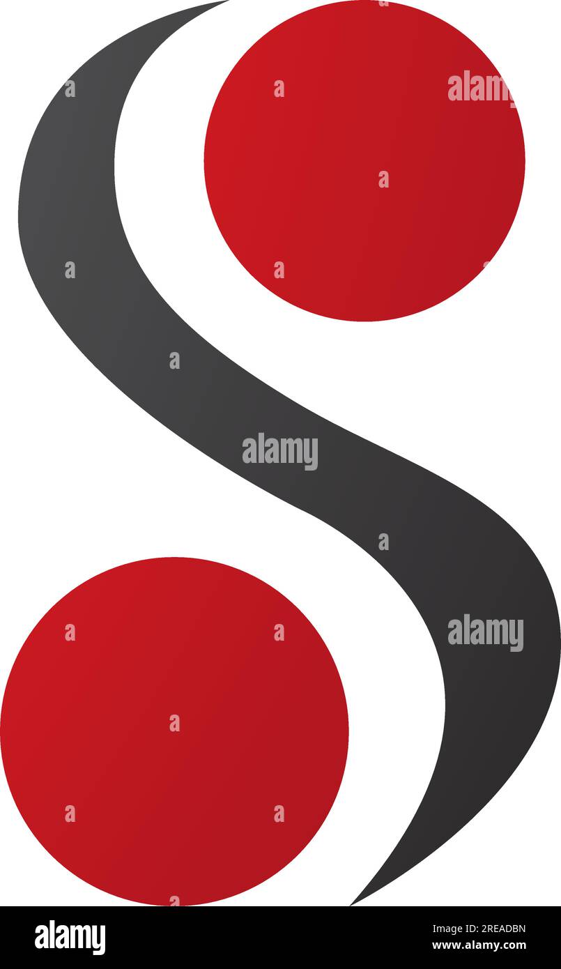Red and Black Letter S Icon with Spheres on a White Background Stock ...