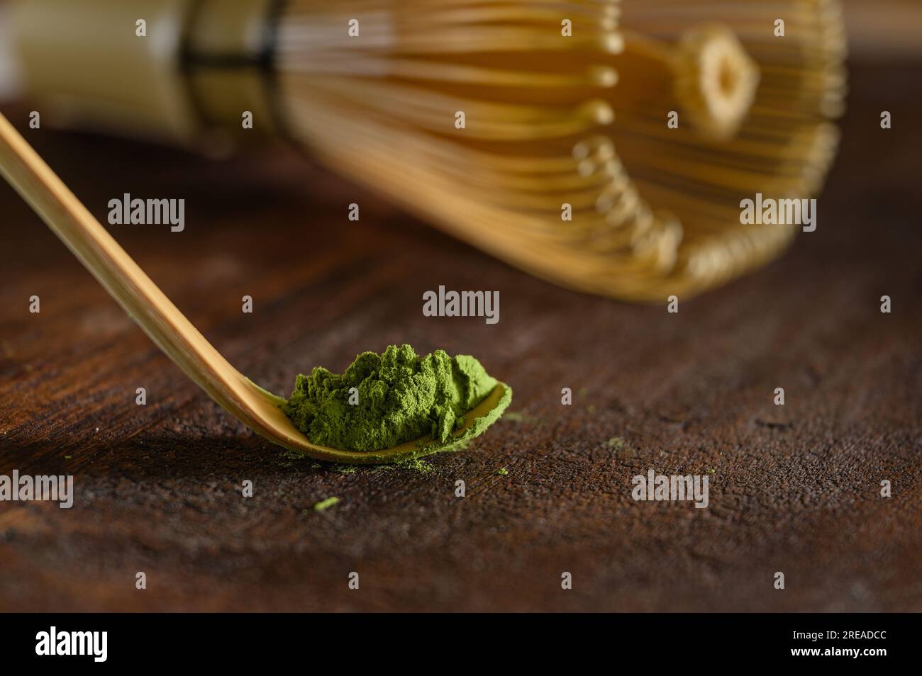 Bamboo matcha spoon for brewing Japanese tea. Matcha tea making ...