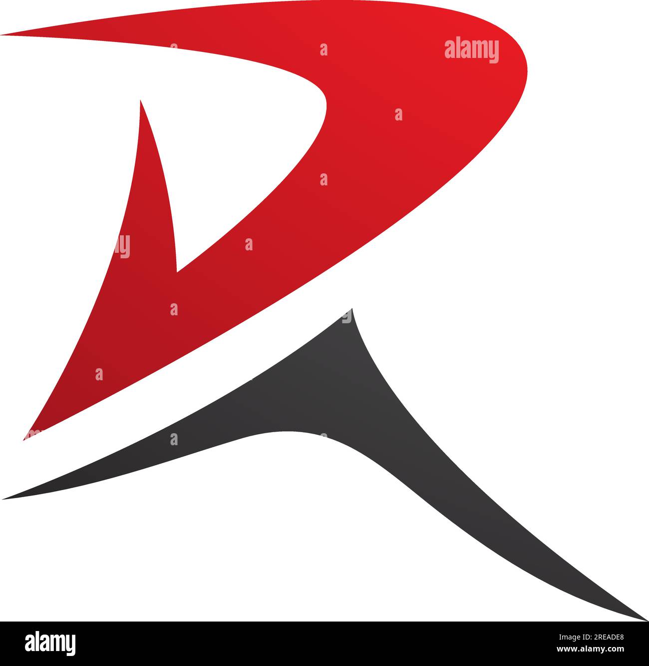 Red and Black Pointy Tipped Letter R Icon on a White Background Stock ...