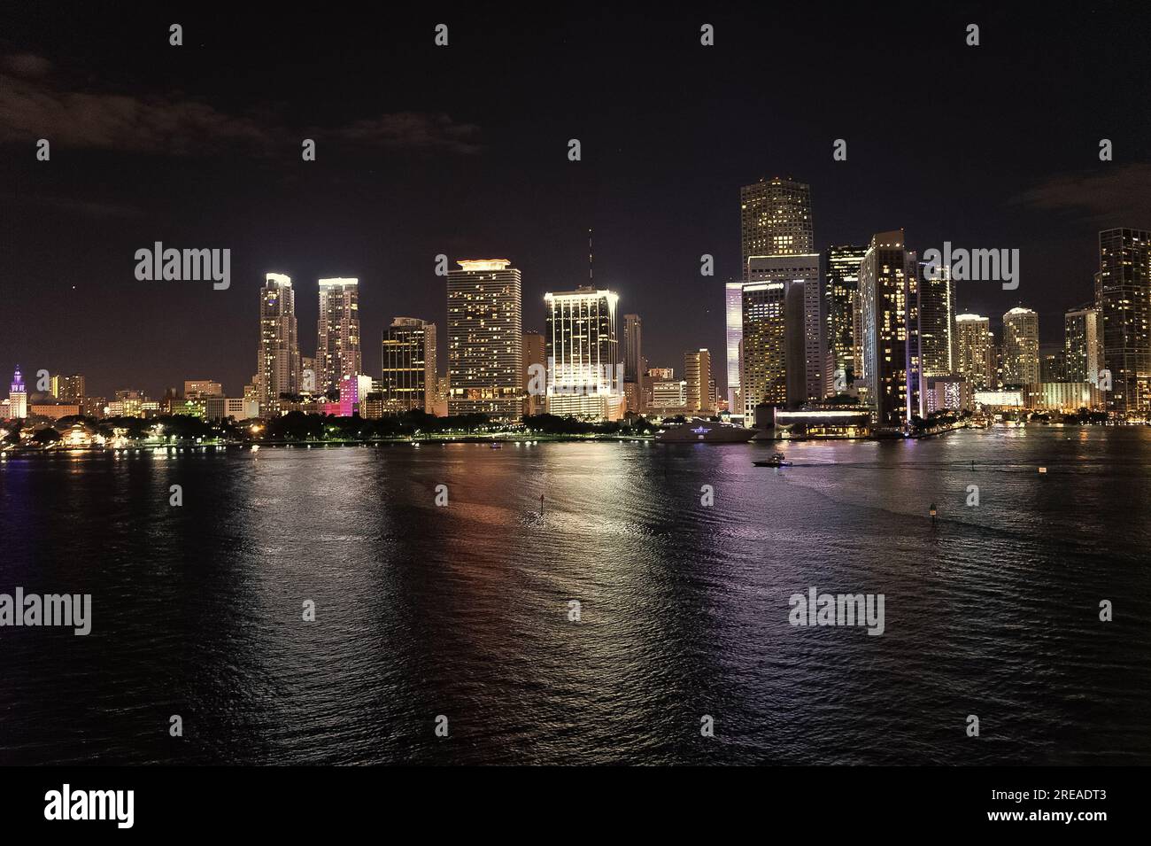 miami metropolis skyline at night. miami metropolis skyline in florida ...