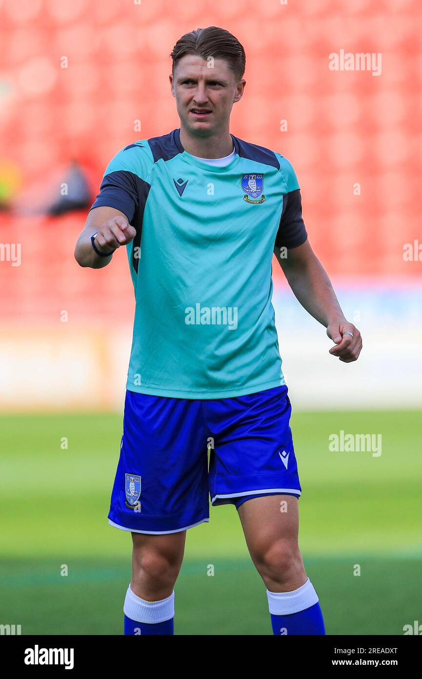 Doncaster, UK. 25th July, 2023. Sheffield Wednesday midfielder George ...
