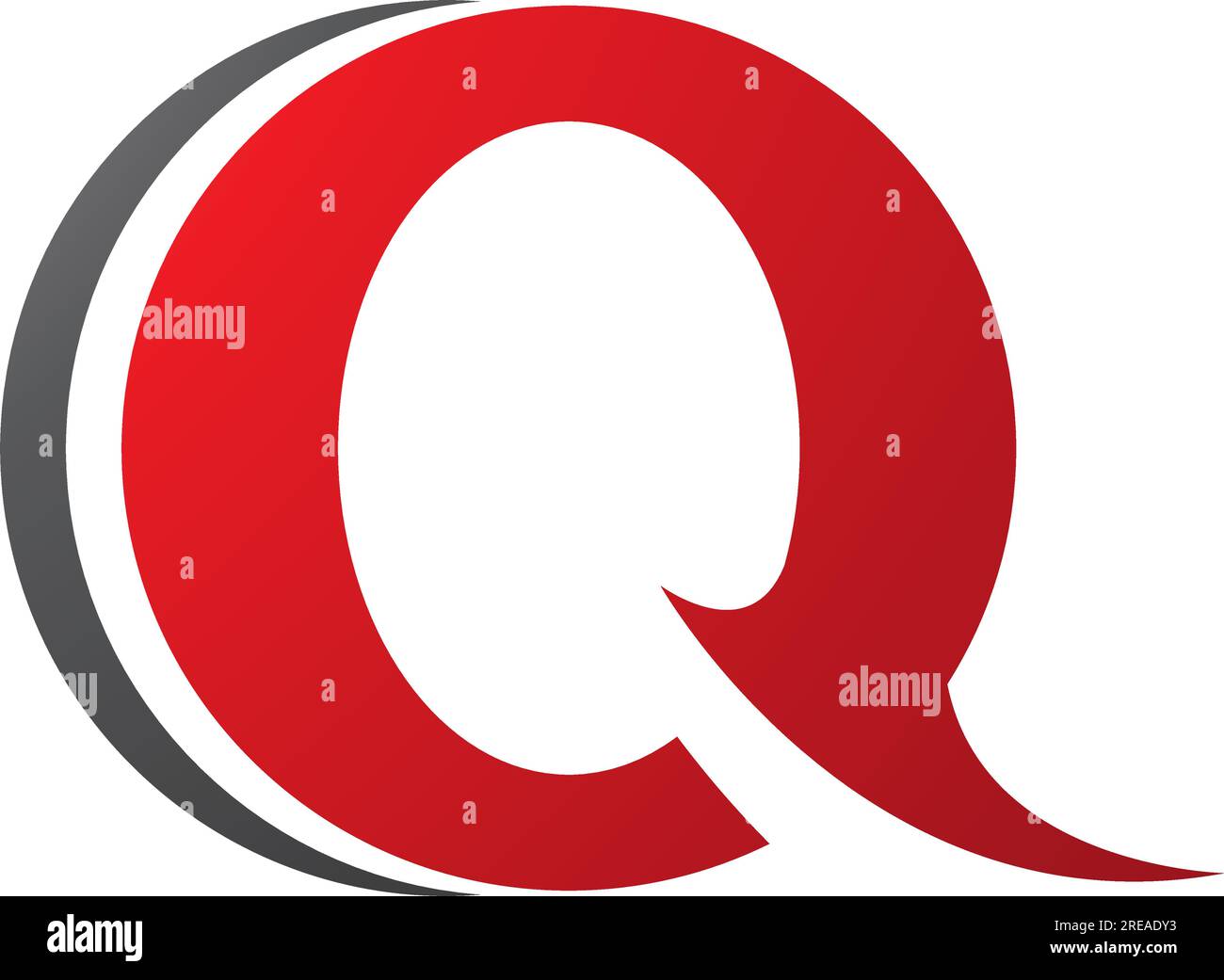 Red and Black Spiky Round Shaped Letter Q Icon on a White Background ...