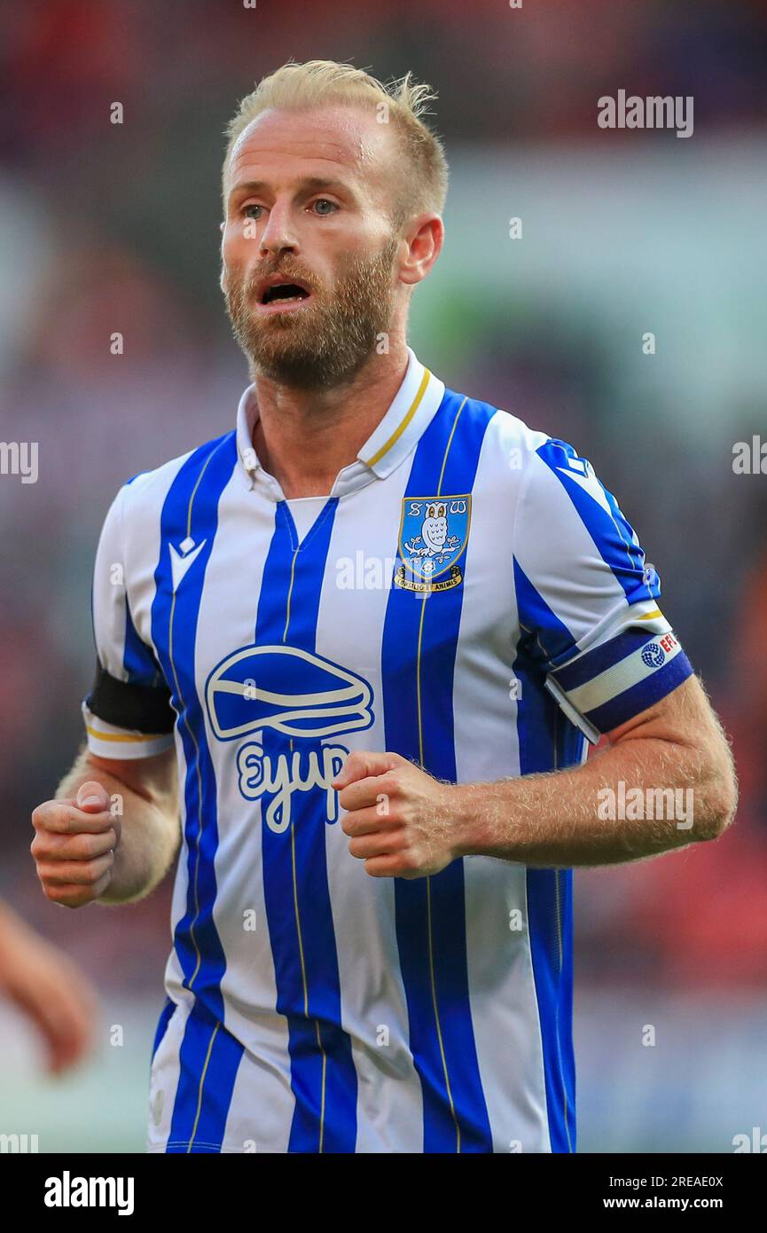 Doncaster, UK. 25th July, 2023. Sheffield Wednesday midfielder Barry ...