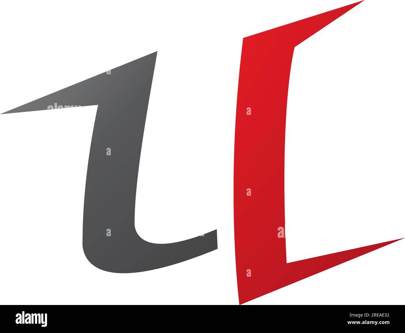 Red and Black Spiky Shaped Letter U Icon on a White Background Stock ...