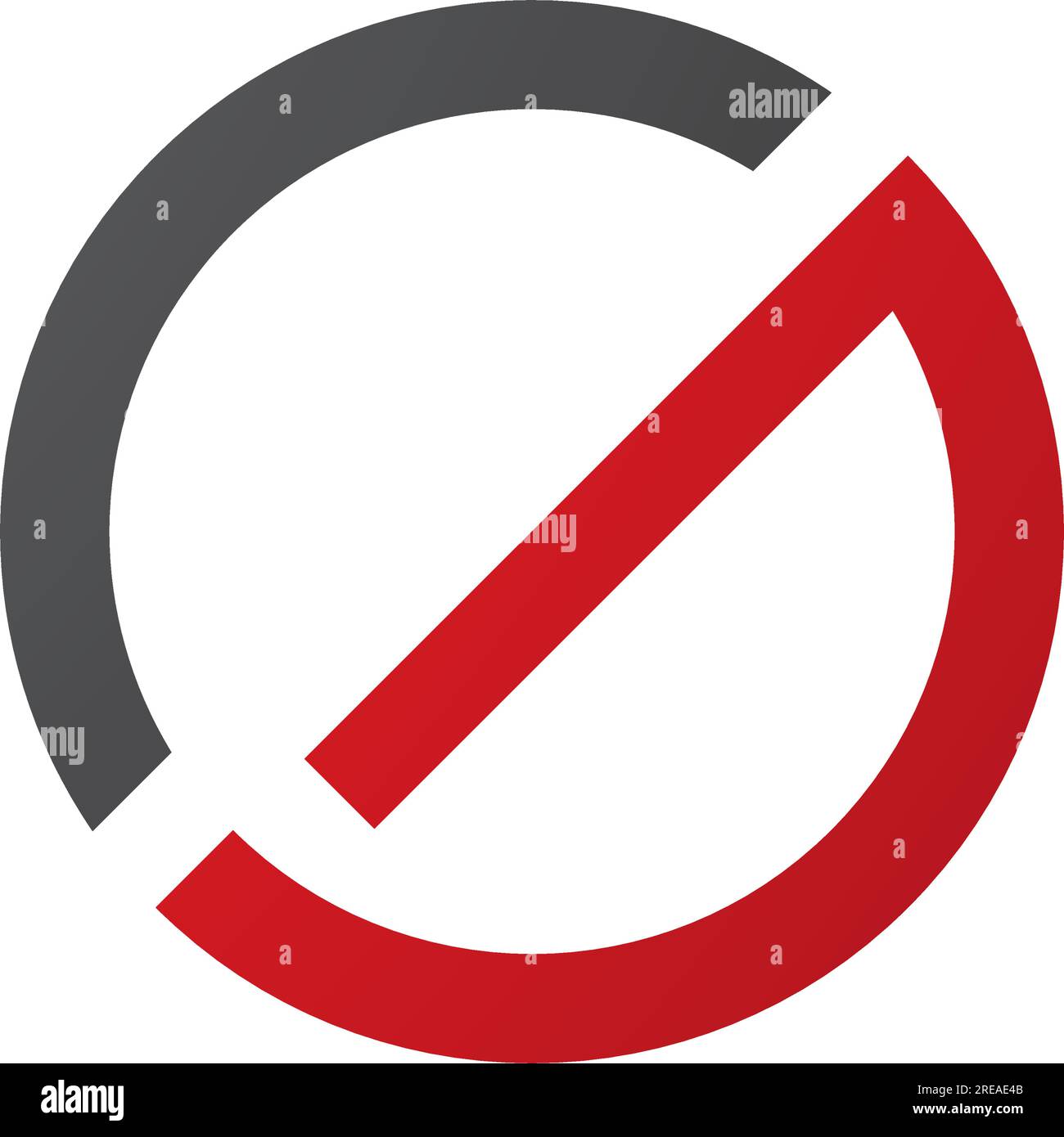 Red and Black Thin Round Letter G Icon on a White Background Stock ...
